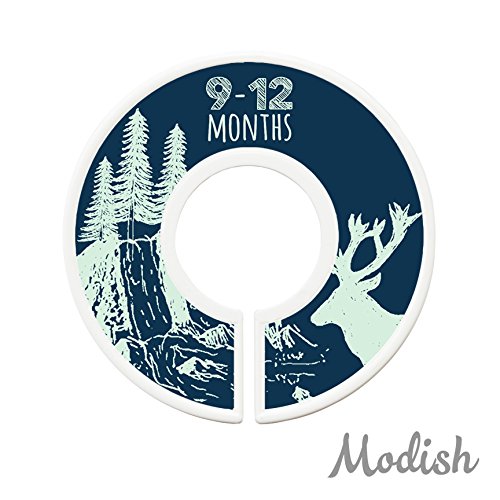 Modish Labels Baby Nursery Closet Dividers, Closet Organizers, Nursery Decor, Baby Boy, Woodland, Tribal, Woodland Animals, Bear, Fox, Deer, Navy Blue, Mint