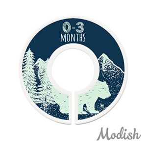 Modish Labels Baby Nursery Closet Dividers, Closet Organizers, Nursery Decor, Baby Boy, Woodland, Tribal, Woodland Animals, Bear, Fox, Deer, Navy Blue, Mint