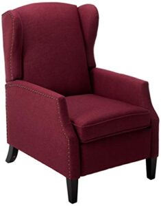 gdfstudio weyland wingback traditional fabric recliner (deep red)