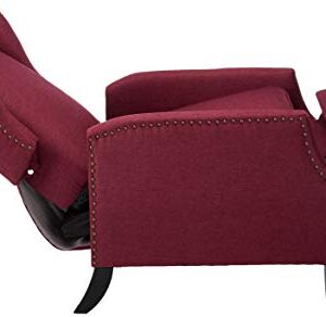 GDFStudio Weyland Wingback Traditional Fabric Recliner (Deep Red)