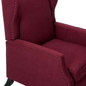 GDFStudio Weyland Wingback Traditional Fabric Recliner (Deep Red)