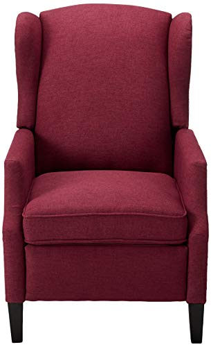 GDFStudio Weyland Wingback Traditional Fabric Recliner (Deep Red)