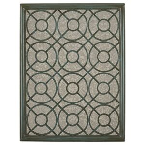 amazon brand – stone & beam iron latticework decorative hanging mirror wall art, 39.4 inch height, verdi green