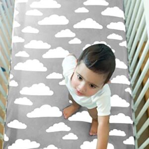 Pack n Play Sheets – Premium Pack and Play Sheets 4 Pack – 100% Super Soft Jersey Knit Cotton Playard Mattress Sheets – Portable Playpen Fitted Play Yard Mini Crib Sheet for Boy & Girl (24 x 38 x 5)