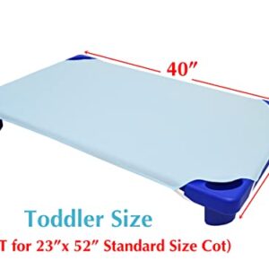 American Baby Company 100% Natural Cotton Percale Toddler Daycare/Pre-School Cot Sheet, Blue, 23" x 40", Soft Breathable, for Boys and Girls