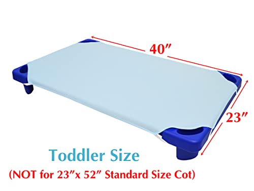 American Baby Company 100% Natural Cotton Percale Toddler Daycare/Pre-School Cot Sheet, Blue, 23" x 40", Soft Breathable, for Boys and Girls