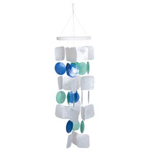 beachcombers blue, green, & white capiz chime white