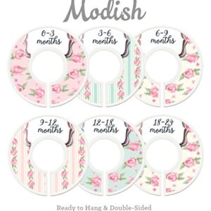 Modish Labels Baby Clothes Size Dividers, Baby Closet Organizers, Size Dividers, Baby Closet Organizers, Closet Dividers, Clothes Organizer, Nursery Décor, Girl, Flowers, Shabby Chic (Baby)