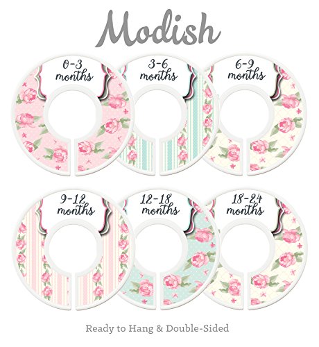 Modish Labels Baby Clothes Size Dividers, Baby Closet Organizers, Size Dividers, Baby Closet Organizers, Closet Dividers, Clothes Organizer, Nursery Décor, Girl, Flowers, Shabby Chic (Baby)