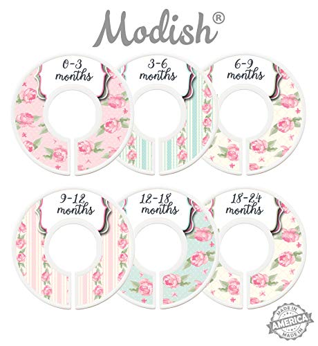 Modish Labels Baby Clothes Size Dividers, Baby Closet Organizers, Size Dividers, Baby Closet Organizers, Closet Dividers, Clothes Organizer, Nursery Décor, Girl, Flowers, Shabby Chic (Baby)