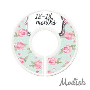 Modish Labels Baby Clothes Size Dividers, Baby Closet Organizers, Size Dividers, Baby Closet Organizers, Closet Dividers, Clothes Organizer, Nursery Décor, Girl, Flowers, Shabby Chic (Baby)