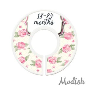 Modish Labels Baby Clothes Size Dividers, Baby Closet Organizers, Size Dividers, Baby Closet Organizers, Closet Dividers, Clothes Organizer, Nursery Décor, Girl, Flowers, Shabby Chic (Baby)