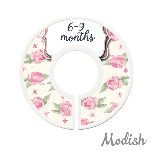 Modish Labels Baby Clothes Size Dividers, Baby Closet Organizers, Size Dividers, Baby Closet Organizers, Closet Dividers, Clothes Organizer, Nursery Décor, Girl, Flowers, Shabby Chic (Baby)