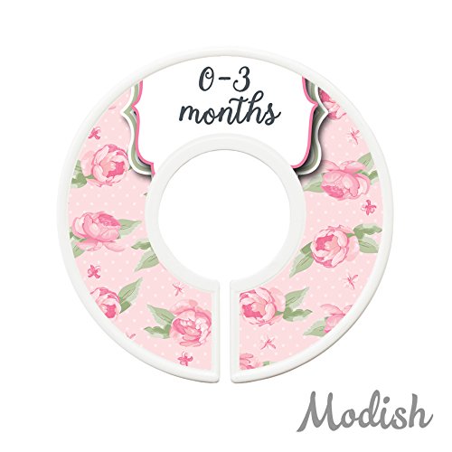 Modish Labels Baby Clothes Size Dividers, Baby Closet Organizers, Size Dividers, Baby Closet Organizers, Closet Dividers, Clothes Organizer, Nursery Décor, Girl, Flowers, Shabby Chic (Baby)