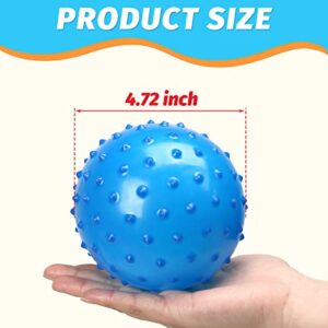 LOVEINUSA Knobby Balls, 12 PCS Bounce Ball Sensory Balls Massage Stress Balls with Air Pump Set, Fidget Toys, and Party Favors for Toddlers and Kids 4.72"