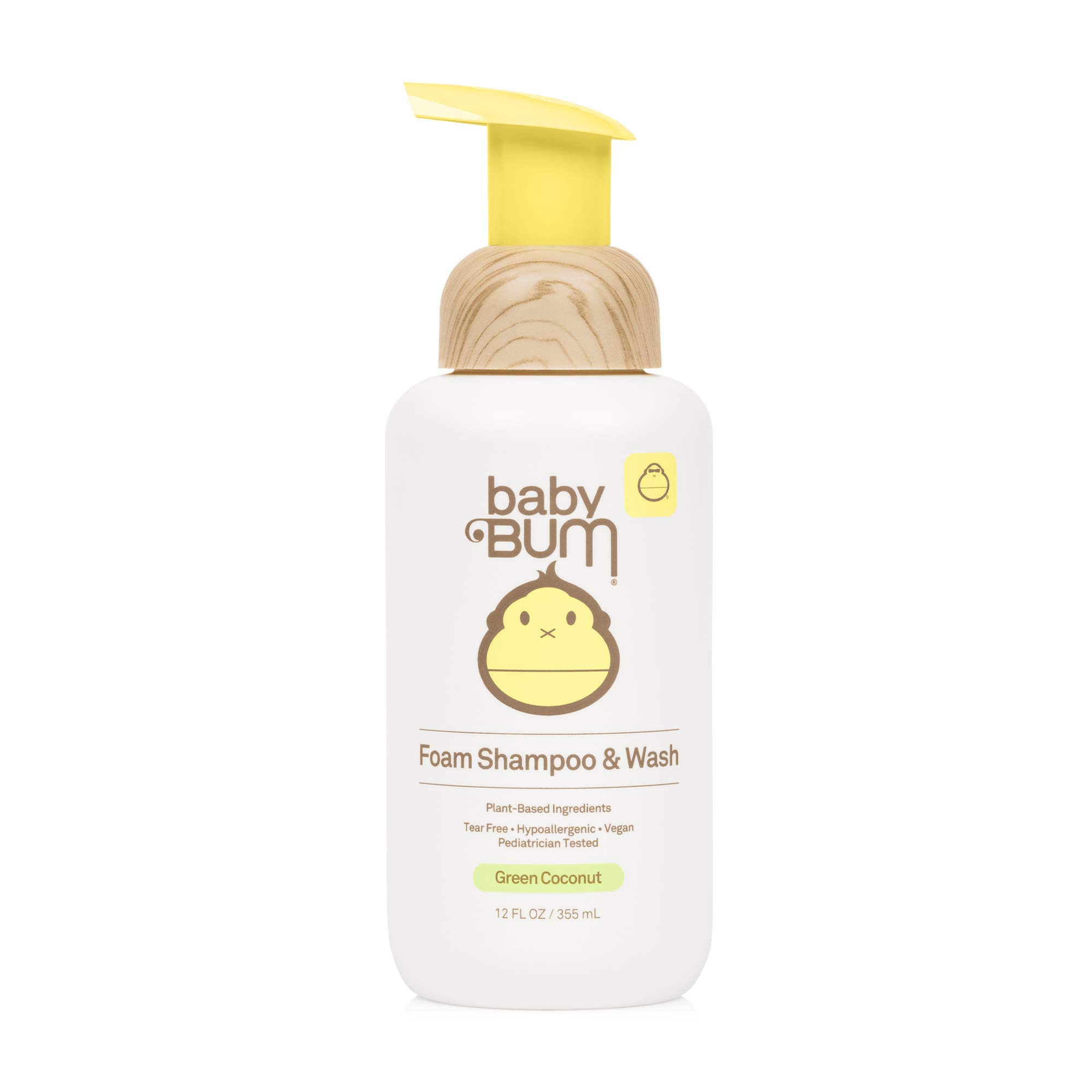 Baby Bum Shampoo & Wash | Tear Free Foaming Soap for Sensitive Skin with Nourishing Coconut Oil | Natural Fragrance | Gluten Free and Vegan | 12 FL OZ