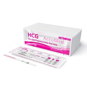 AccuMed Pregnancy Test Strips, 25-Count Individually Wrapped Pregnancy Strips, Early Home Detection Pregnancy Test Kit, Clear HCG Test