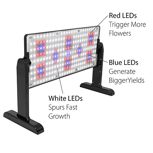 AeroGarden 45W LED Grow Light Panel - Grow Light for Plants, Includes Stand and Hanging Kit, Black