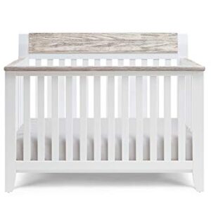 Suite Bebe Hayes 4 in 1 Convertible Crib, White and Wire Brushed Wood