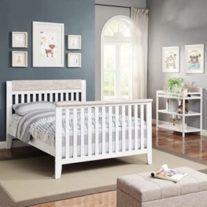 Suite Bebe Hayes 4 in 1 Convertible Crib, White and Wire Brushed Wood