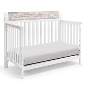 Suite Bebe Hayes 4 in 1 Convertible Crib, White and Wire Brushed Wood