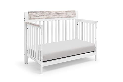 Suite Bebe Hayes 4 in 1 Convertible Crib, White and Wire Brushed Wood