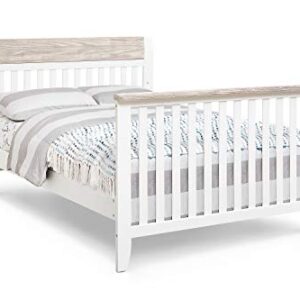 Suite Bebe Hayes 4 in 1 Convertible Crib, White and Wire Brushed Wood