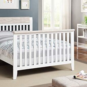 Suite Bebe Hayes 4 in 1 Convertible Crib, White and Wire Brushed Wood