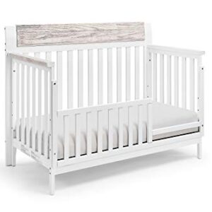 Suite Bebe Hayes 4 in 1 Convertible Crib, White and Wire Brushed Wood