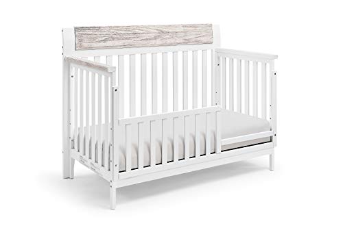 Suite Bebe Hayes 4 in 1 Convertible Crib, White and Wire Brushed Wood