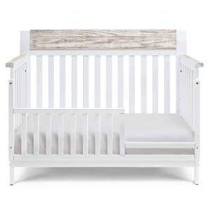 Suite Bebe Hayes 4 in 1 Convertible Crib, White and Wire Brushed Wood