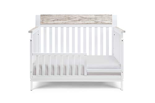 Suite Bebe Hayes 4 in 1 Convertible Crib, White and Wire Brushed Wood