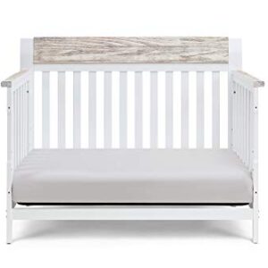 Suite Bebe Hayes 4 in 1 Convertible Crib, White and Wire Brushed Wood