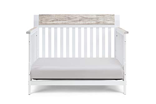 Suite Bebe Hayes 4 in 1 Convertible Crib, White and Wire Brushed Wood