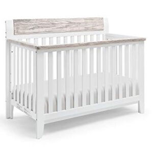 Suite Bebe Hayes 4 in 1 Convertible Crib, White and Wire Brushed Wood