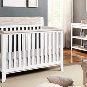 Suite Bebe Hayes 4 in 1 Convertible Crib, White and Wire Brushed Wood