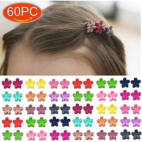 Elesa Miracle 60pcs Baby Girl Mini Hair Claw Clips Flower Hair Bangs Pin Baby Girl Hair Accessories Clips