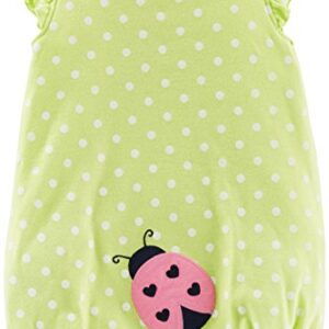 Simple Joys by Carter's Baby Girls' Snap-Up Rompers, Pack of 3, Green/Navy Dots/Pink Stripe, 3-6 Months