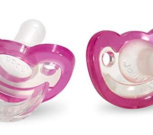 RaZbaby JollyPop Baby Pacifier Newborn, 0-3m, Pink, Pack of 2