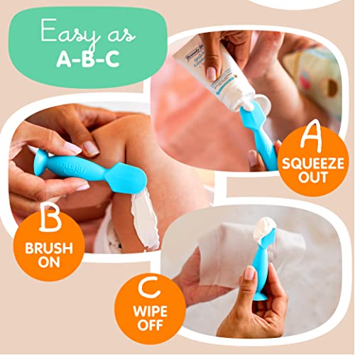 Bumco Diaper Cream Brush - Mini Baby Bum Brush with Travel Case, Baby Butt Paste Diaper Cream Spatula, Butt Paste Spatula for Baby Butt Cream, Mini Diaper Cream Applicator, Butt Spatula Baby, Blue