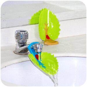 yonisun faucet cover, leaf design safety faucet extender for children toddler kids hand washing baby kids hand wash helper bathroom sink(2pcs/pack)