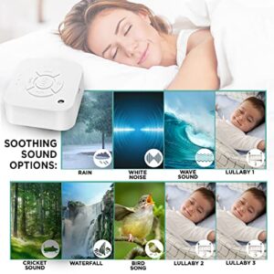 SonTech - White Noise Sound Machine - 10 Natural Soothing Sound Tracks Home, Office, Travel, Baby – Multiple Timer Settings - Battery or Adapter Charging Options