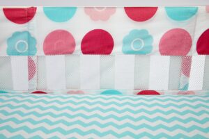 little bedding by nojo tickled secure me crib liner, aqua/pink