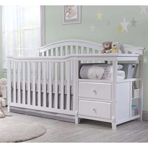 Sorelle Furniture Berkley Crib and Changer with Slat Panel Back Classic -in- Convertible Diaper Changing Table Non-Toxic Finish Wooden Baby Bed Toddler Childs Daybed Full-Size Nursery - White