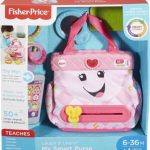 Fisher-Price Smart Purse Learning Toy with Lights Music and Smart Stages Educational Content for Babies and Toddlers, Pink​