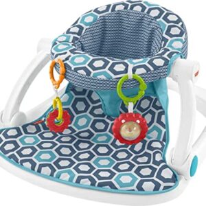 Fisher-Price Portable Baby Chair, Sit-Me-Up Floor Seat with 2 Removable Toys & Washable Seat Pad, Honeycomb [Amazon Exclusive]