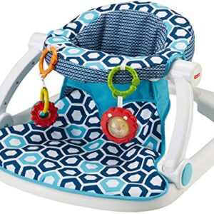 Fisher-Price Portable Baby Chair, Sit-Me-Up Floor Seat with 2 Removable Toys & Washable Seat Pad, Honeycomb [Amazon Exclusive]