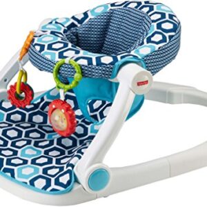 Fisher-Price Portable Baby Chair, Sit-Me-Up Floor Seat with 2 Removable Toys & Washable Seat Pad, Honeycomb [Amazon Exclusive]