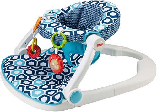 Fisher-Price Portable Baby Chair, Sit-Me-Up Floor Seat with 2 Removable Toys & Washable Seat Pad, Honeycomb [Amazon Exclusive]