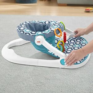 Fisher-Price Portable Baby Chair, Sit-Me-Up Floor Seat with 2 Removable Toys & Washable Seat Pad, Honeycomb [Amazon Exclusive]